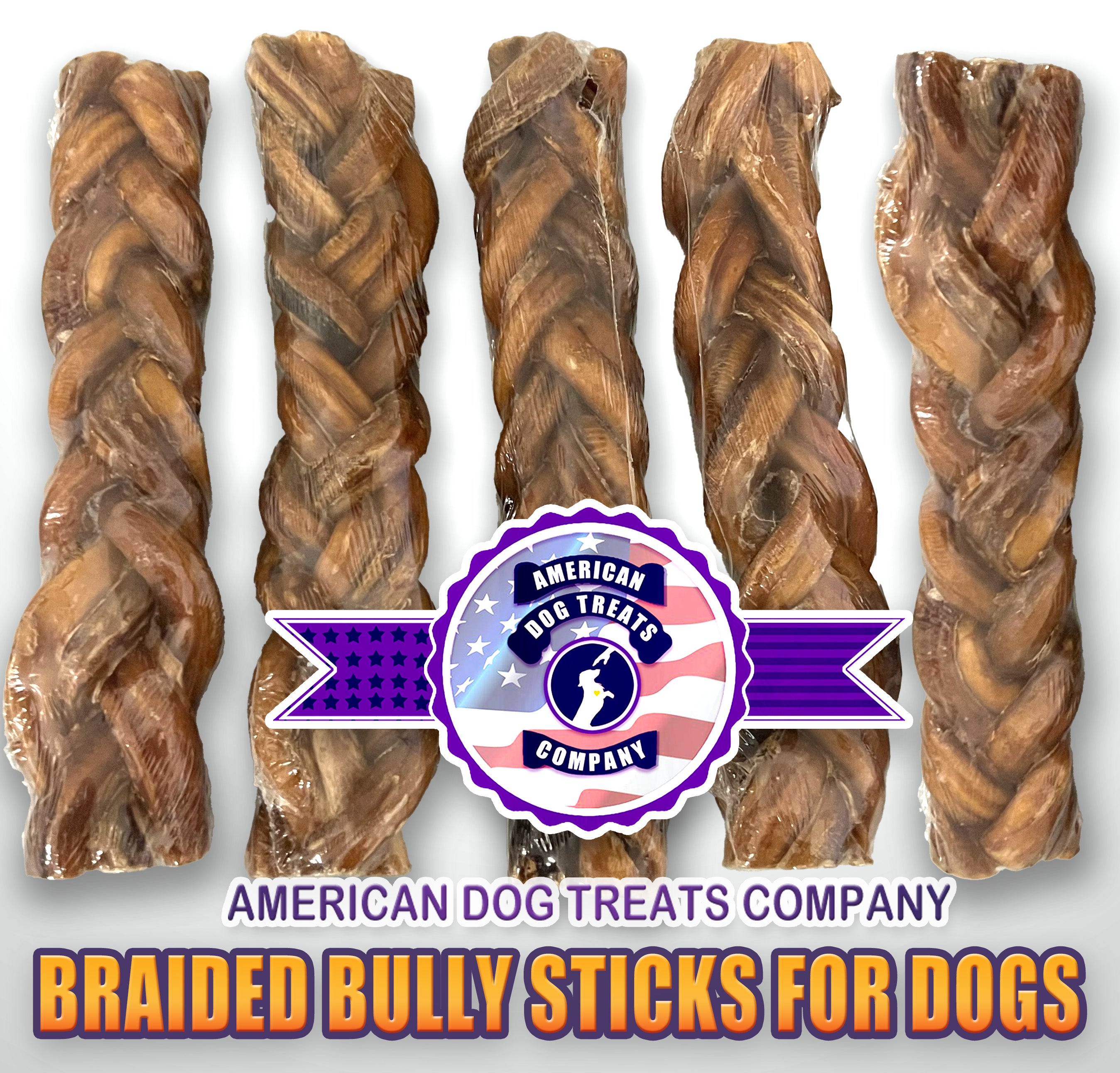 Braided Bully Sticks for Dogs - Premium All Natural Long Twisted Beef ...